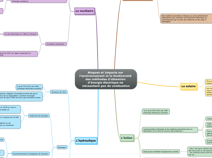 Risques et Impacts sur l'environnement et ...- Mind Map